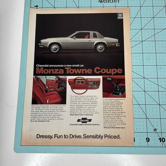 No Brand | Art | Chevrolet Chevy Monza Town Coupe 975 Original Printad ...